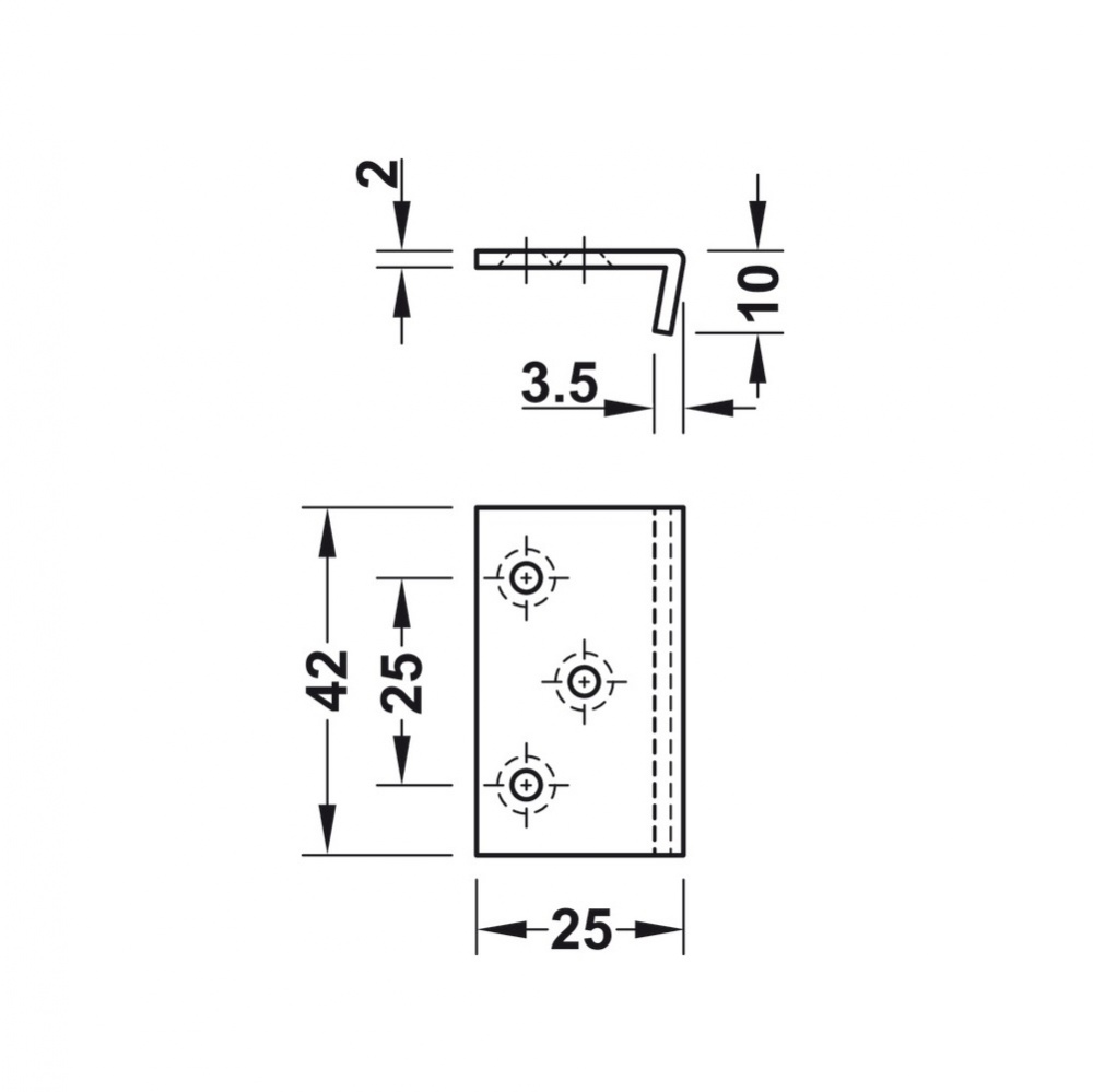Angled Striking Plate for Screw Fixing - solmer.co.uk